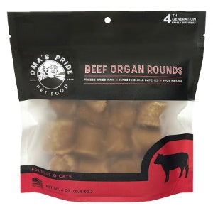 Oma's Pride Freeze Dried Beef Organ Rounds 4oz – Natural Pet Center