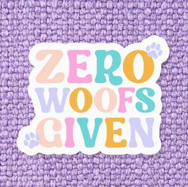 Sticker Zero Woofs Given — Natural Pet Center
