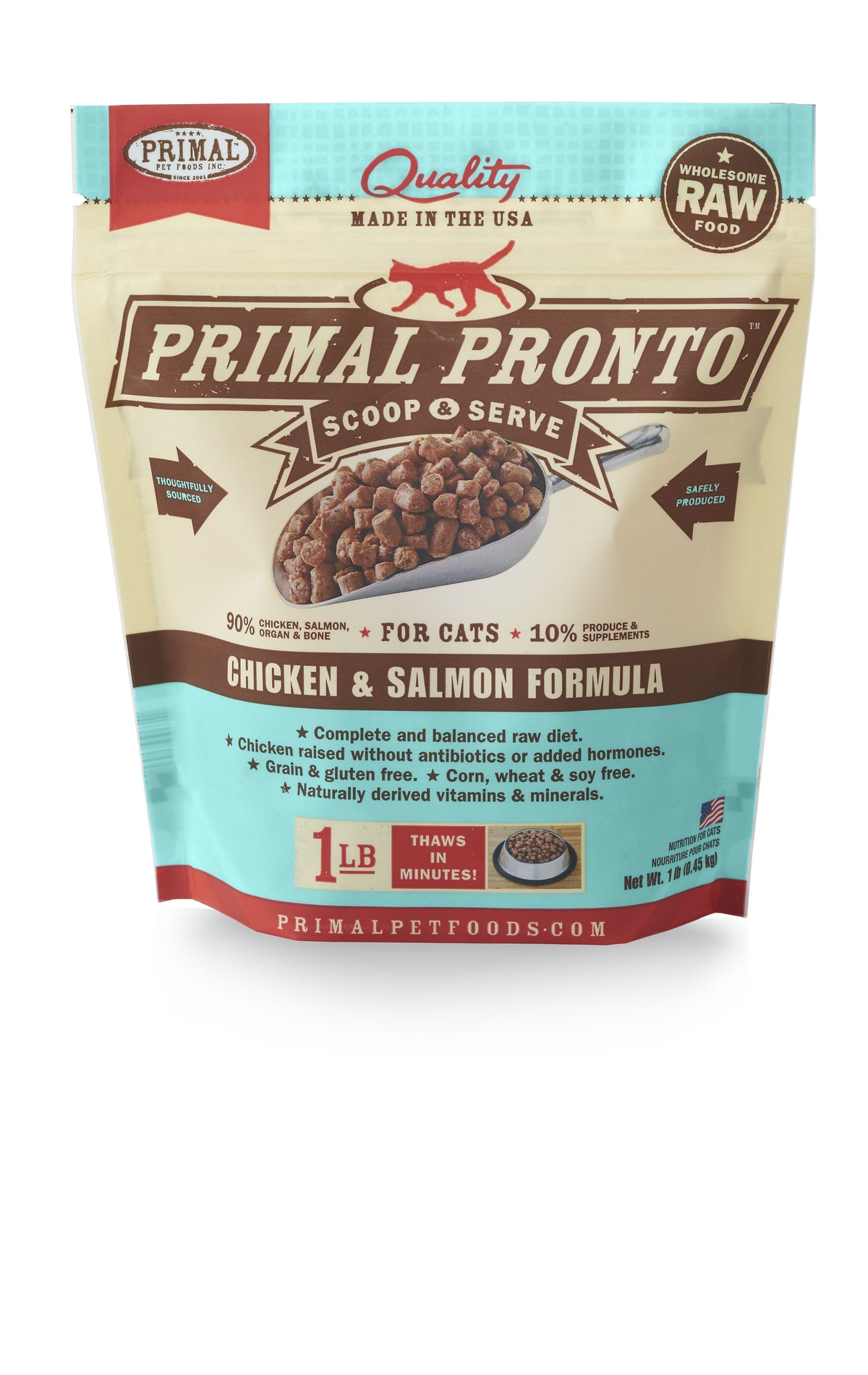 Primal Cat Raw Pronto Chicken & Salmon 1lb — Natural Pet Center