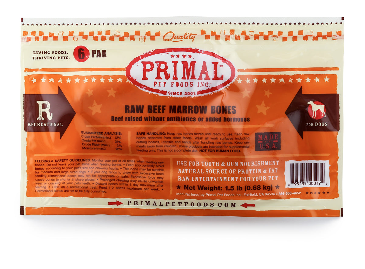 Primal Raw Beef Bone 6pk — Natural Pet Center