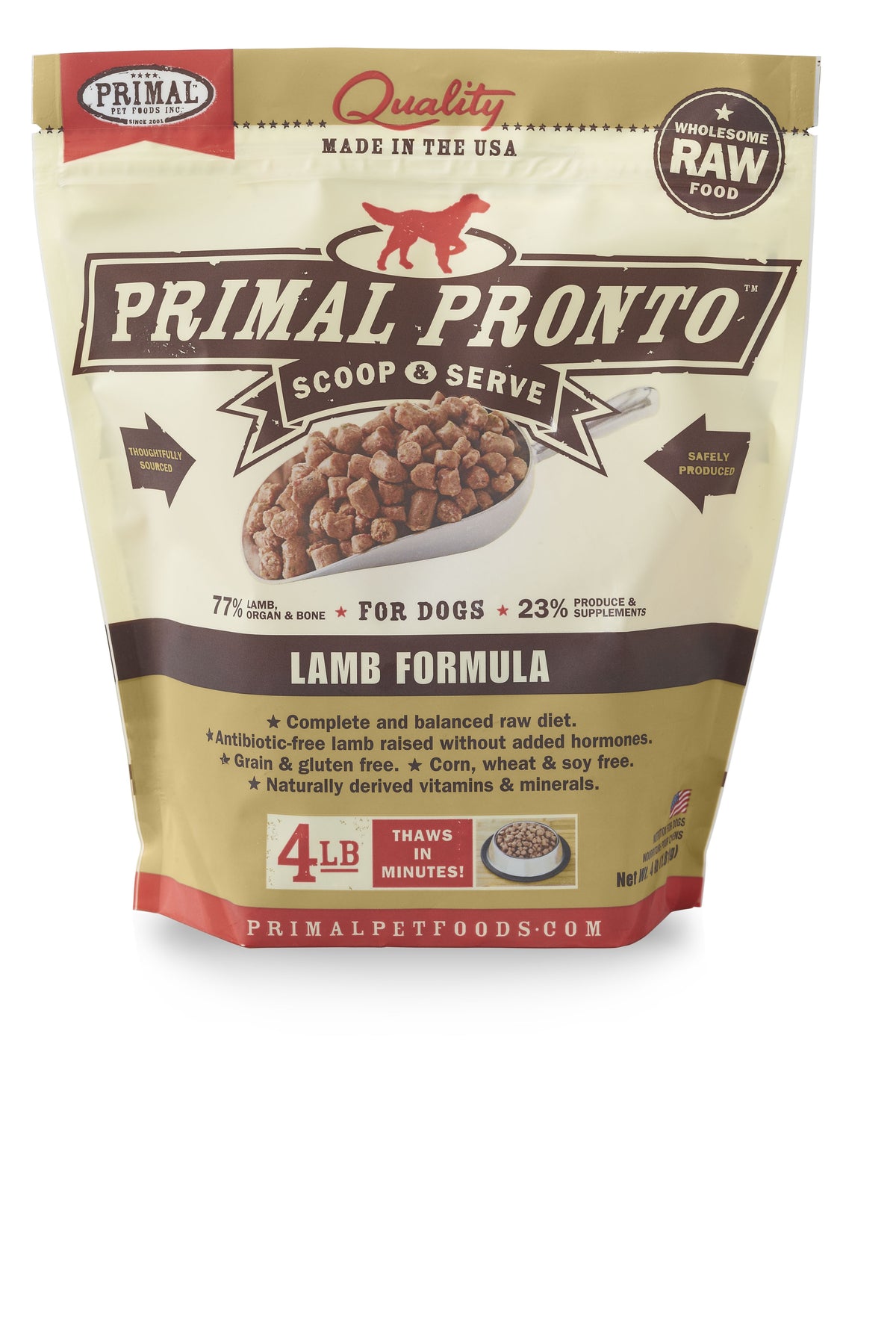 Primal Dog Raw Pronto Lamb 4lb — Natural Pet Center