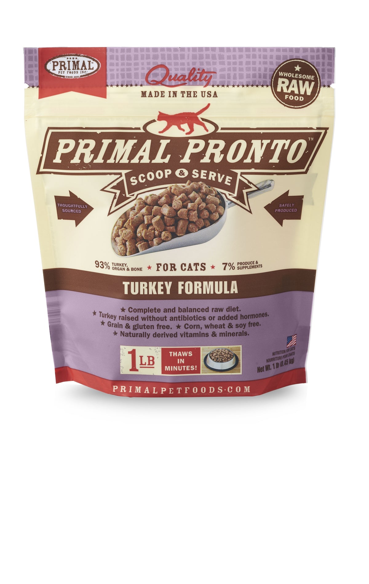 Primal Cat Raw Pronto Turkey 1lb — Natural Pet Center